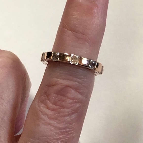 Jewelry | Tycoon 18k Ss Rose Gold Cz Eternity Band | Poshmark